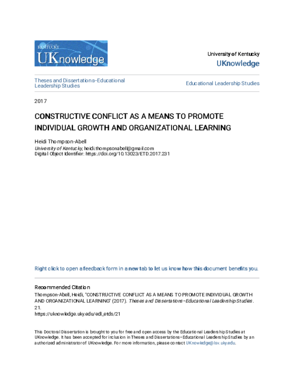 (PDF) Using Constructive Conflict for Growth in Schools