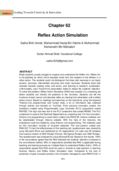 (PDF) Reflex Action Simulation
