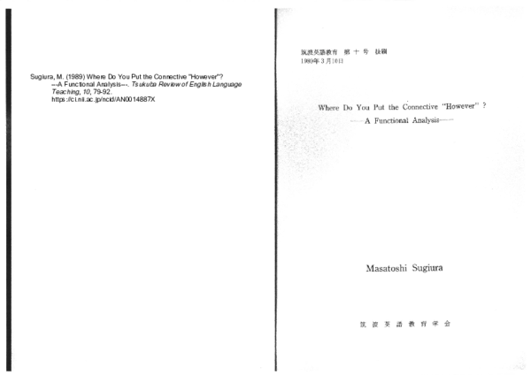 (PDF) Sugiura 1989 Where do you put the connective however