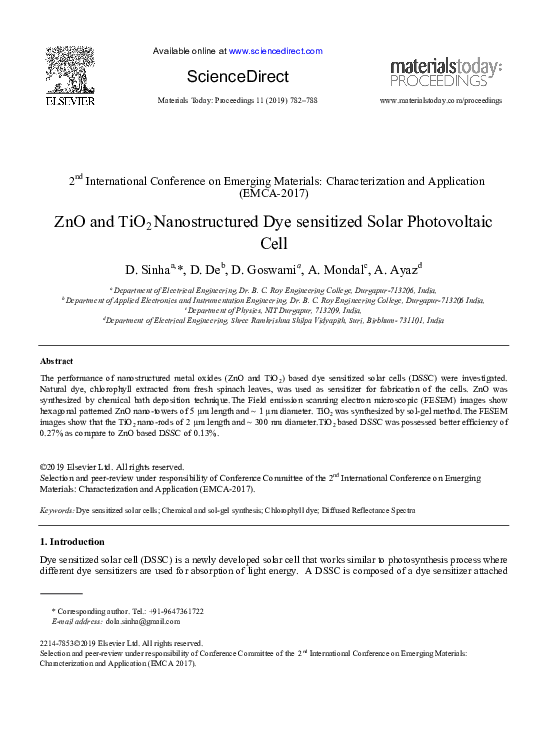 (PDF) ZnO/TiO2-Based DSSCs with Natural Dye