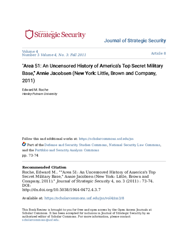 (PDF) Area 51: An Uncensored History of America's Top Secret Military ...