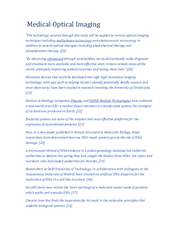 (PDF) Medical Optical Imaging