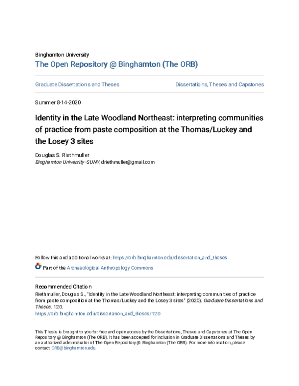 (PDF) Identity in the Late Woodland Northeast: interpreting communities ...