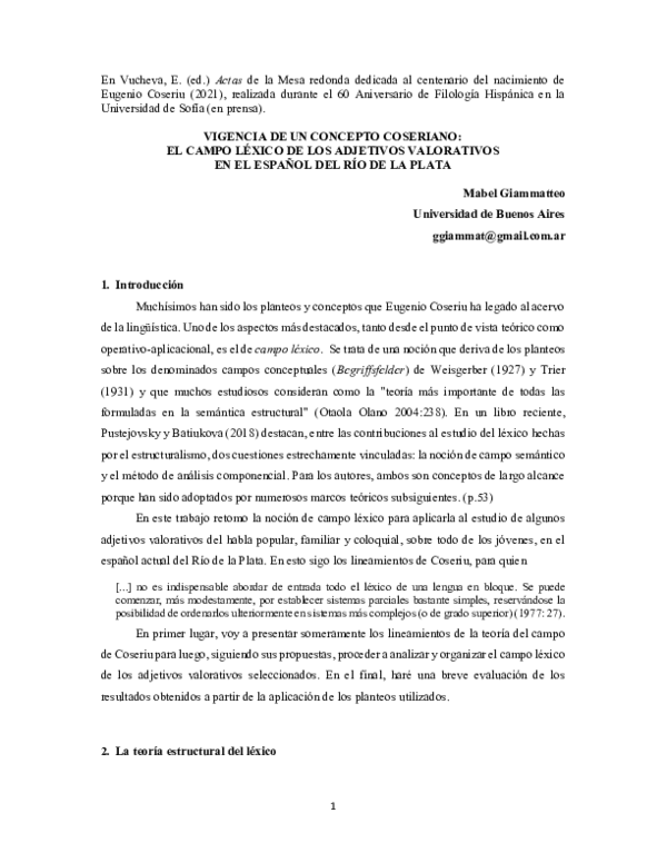(PDF) Giammatteo Adjetivos valorativos en el espanol del Rio de la Plata