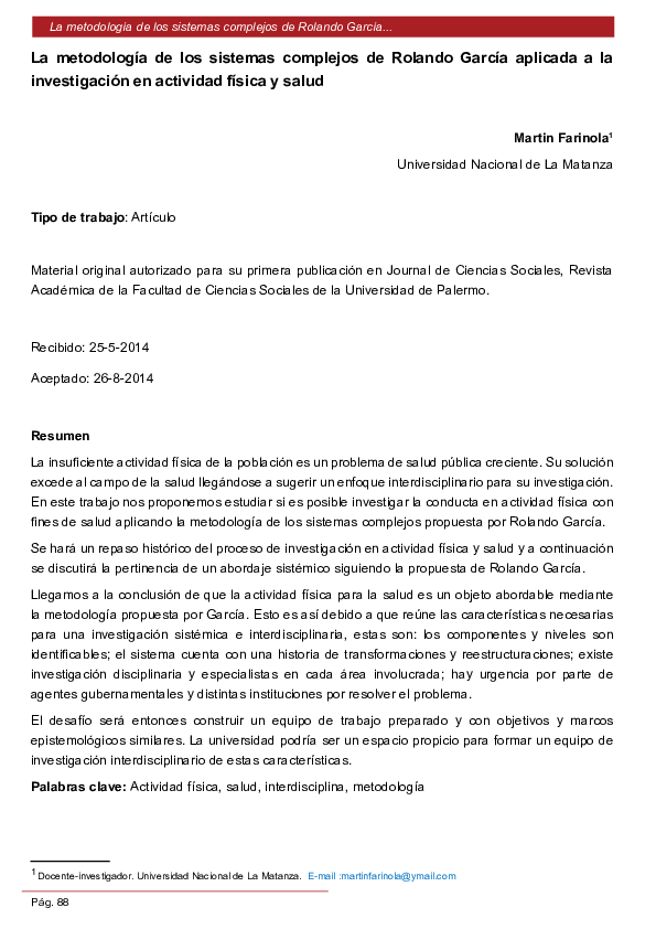(PDF) La metodología de los sistemas complejos de Rolando García aplicada a la investigación en ...