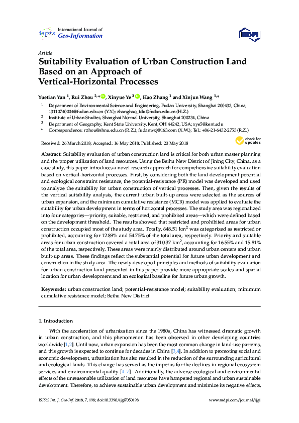 (PDF) Suitability evaluation of urban construction land in Pendik district of Istanbul, Turkey