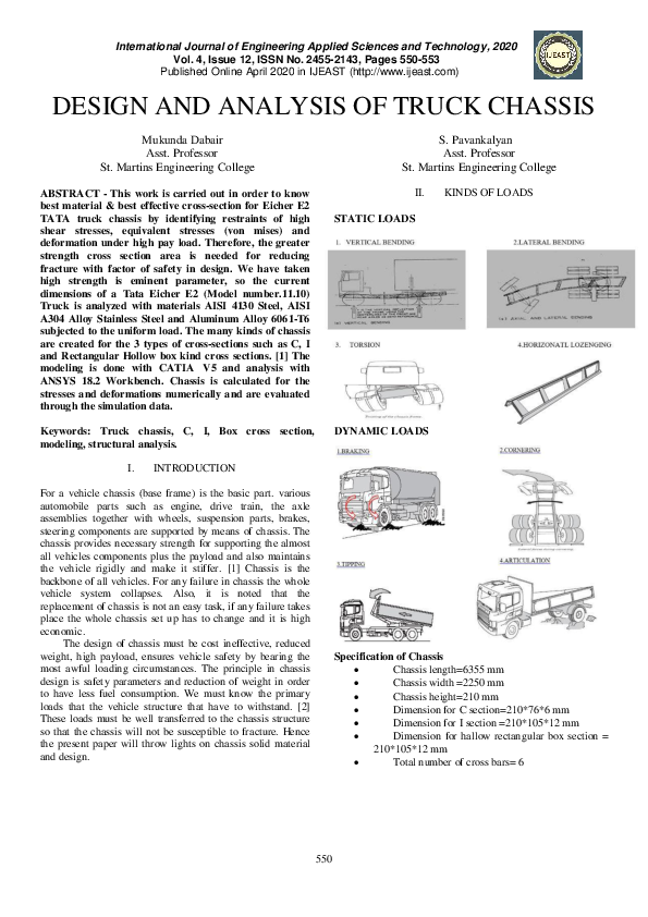 (PDF) Design and Analysis of Truck Chassis