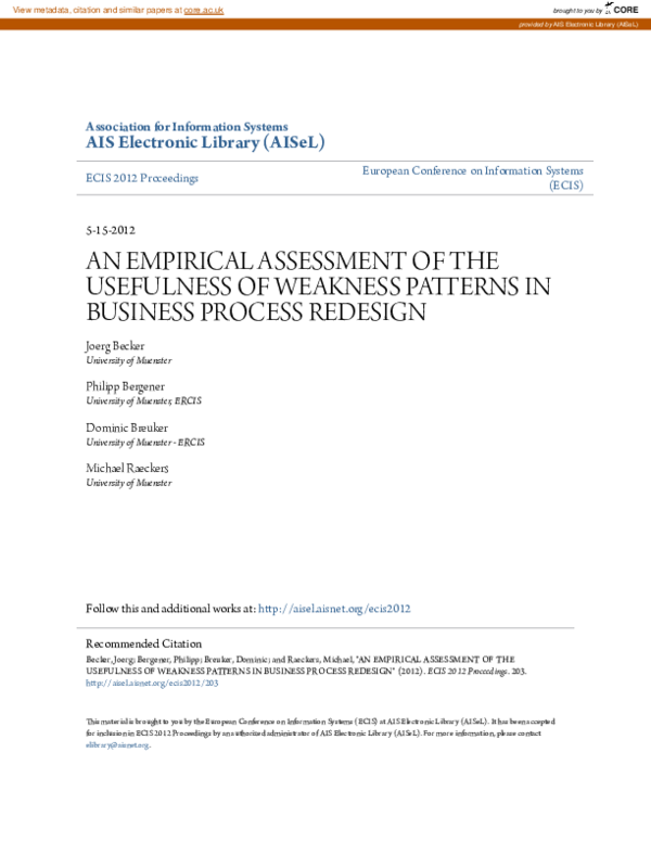 (PDF) An empirical assessment of the usefulness of weakness patterns in ...
