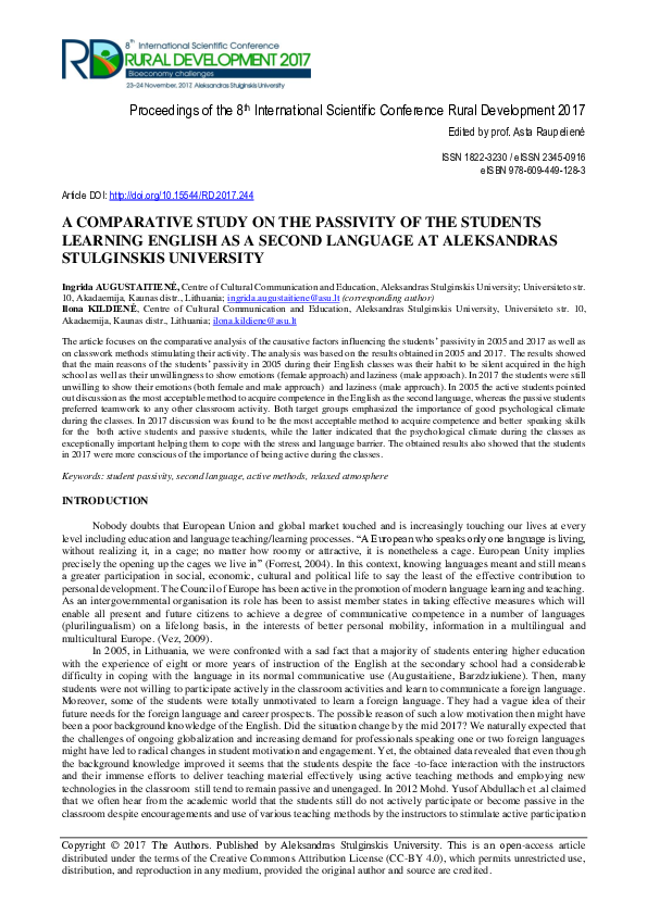 (PDF) A Comparative Study on the Passivity of the Students Learning ...