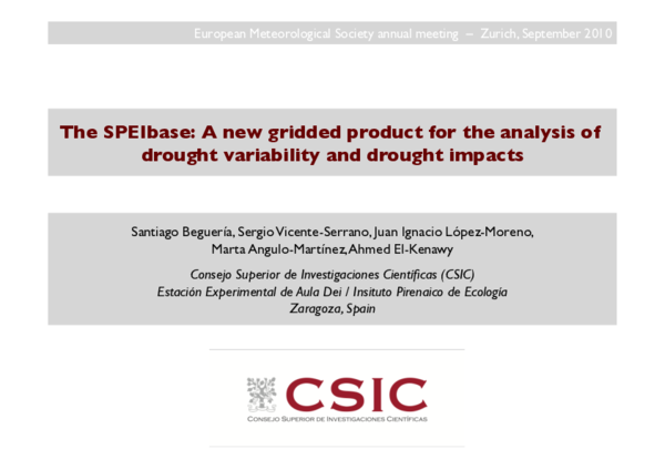 (PDF) The SPEIbase: a new gridded product for the analysis of drought variability and drought ...