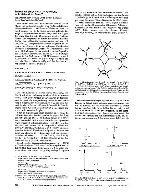 (PDF) Struktur von [tBu2C NLi·O P(NMe2)3]n im Kristall und in Lösung | Donald Barr - Academia.edu