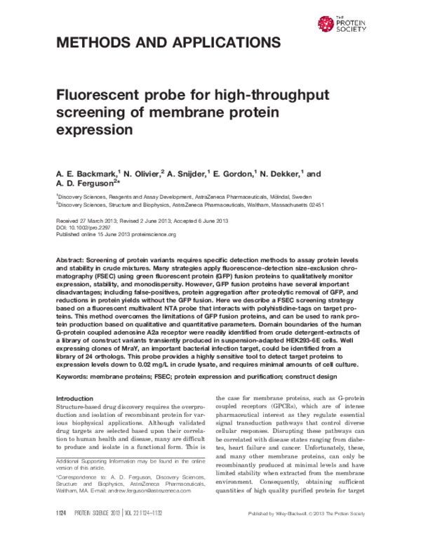 (PDF) Fluorescent probe for high-throughput screening of membrane ...