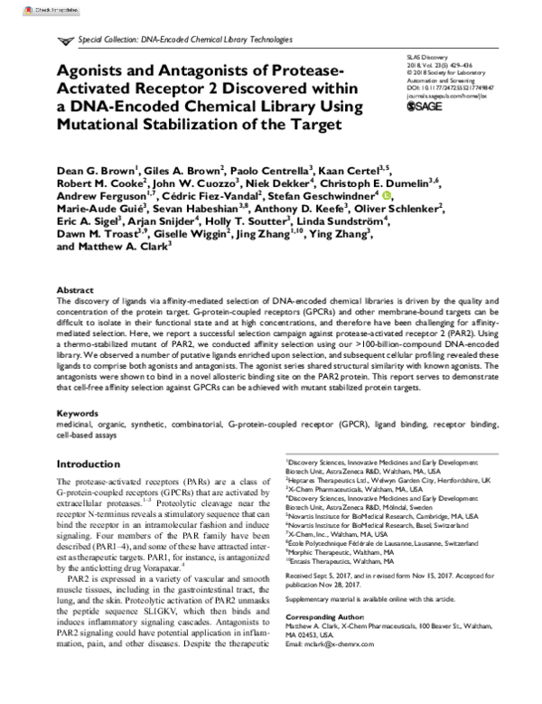 (PDF) Agonists and Antagonists of Protease-Activated Receptor 2 ...