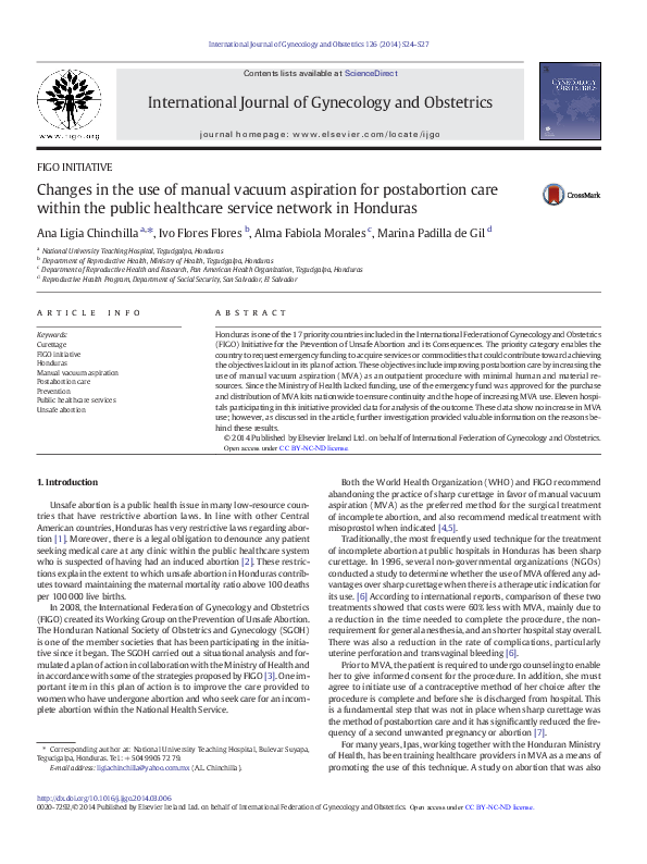 (PDF) Changes in the use of manual vacuum aspiration for postabortion ...