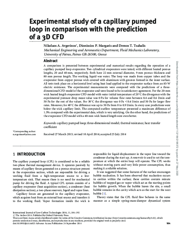 (PDF) Experimental study of a capillary pumped loop in comparison with ...