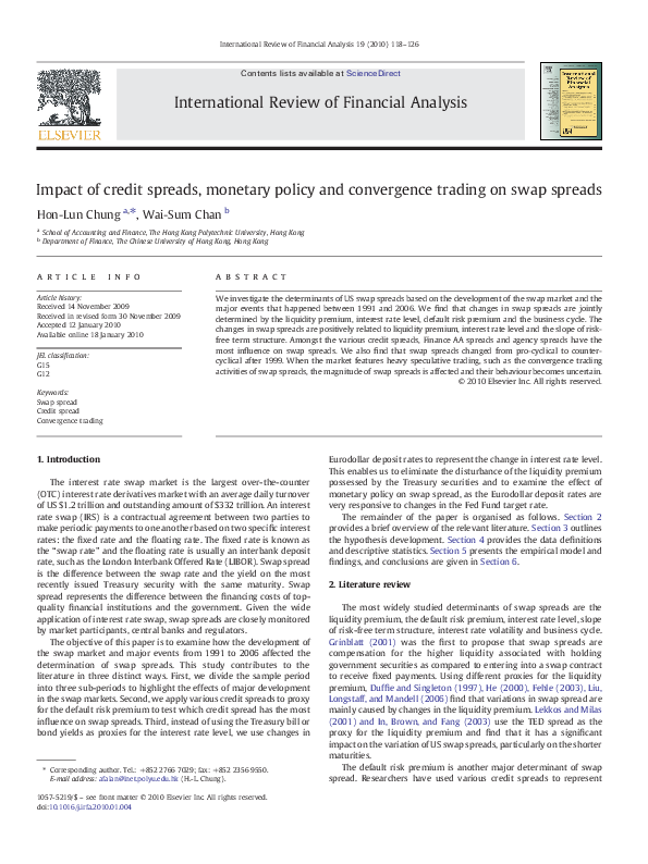 (PDF) Impact of credit spreads, monetary policy and convergence trading ...