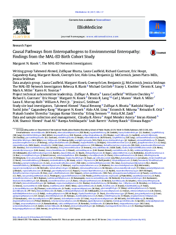 (PDF) Causal Pathways from Enteropathogens to Environmental Enteropathy ...