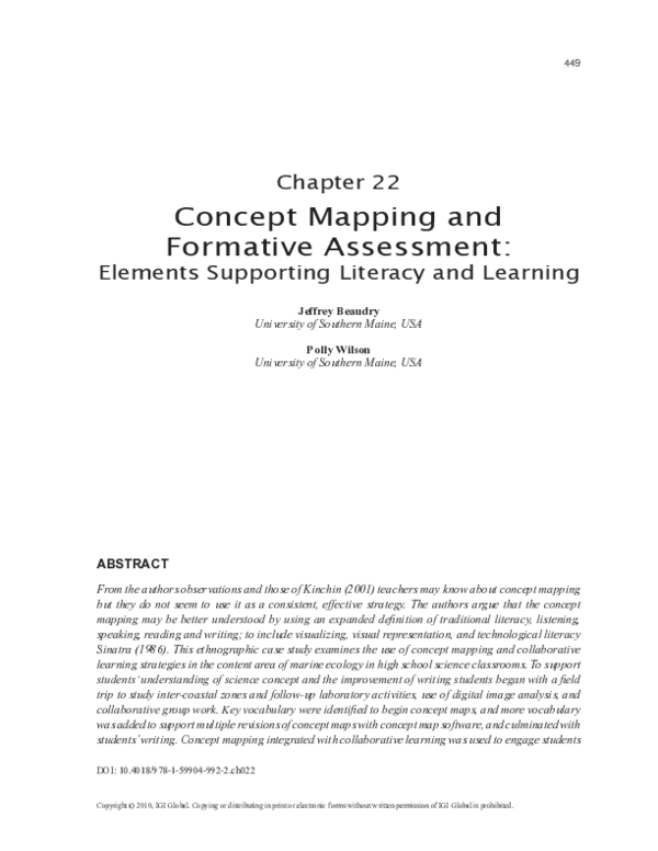 (PDF) Concept Mapping and Formative Assessment