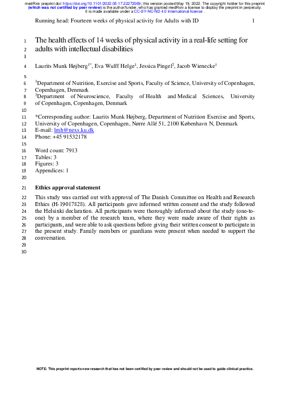 (PDF) The health effects of 14 weeks of physical activity in a real ...