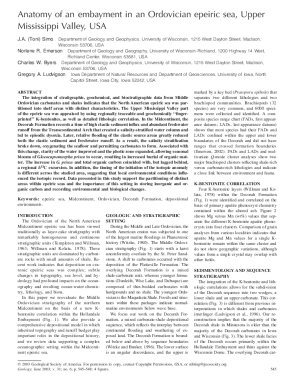 (PDF) Anatomy of an embayment in an Ordovician epeiric sea, Upper ...