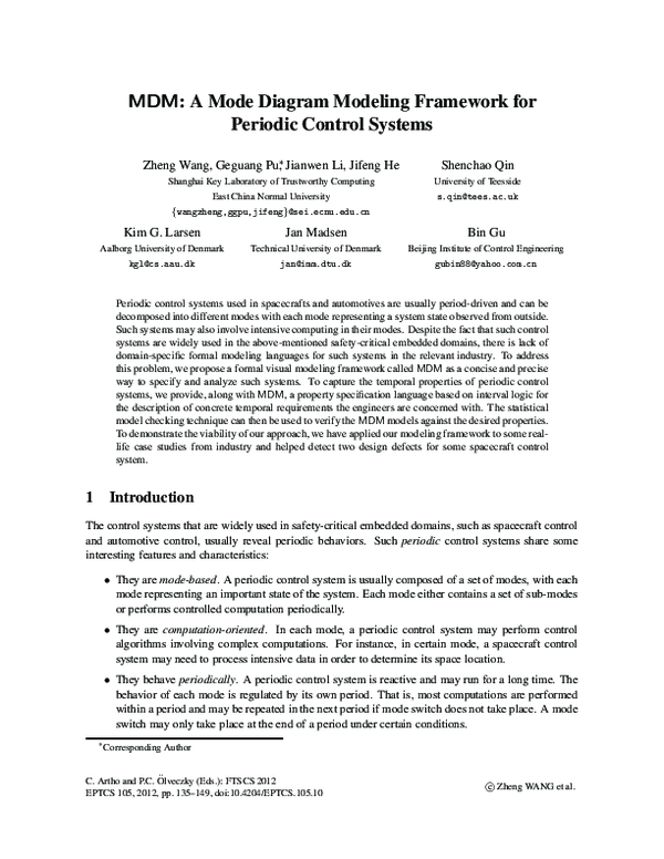 (PDF) MDM: A Mode Diagram Modeling Framework