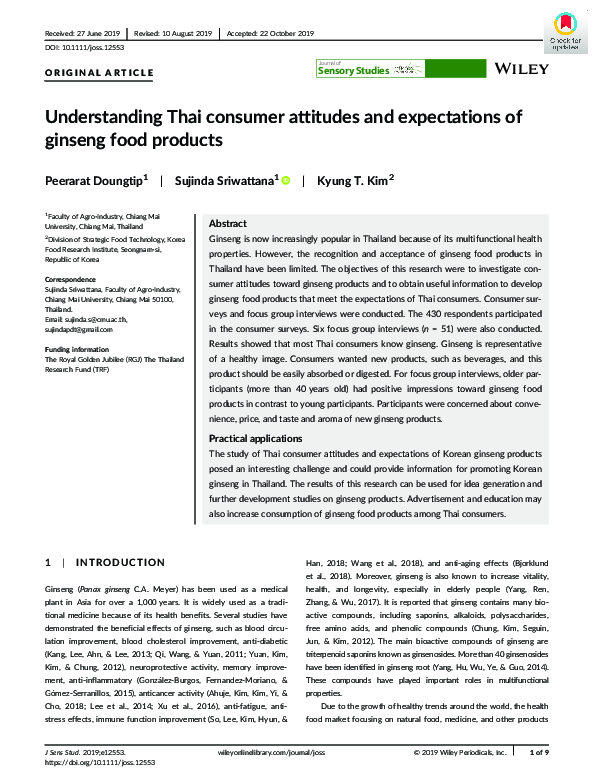 (PDF) Understanding Thai consumer attitudes and expectations of ginseng ...