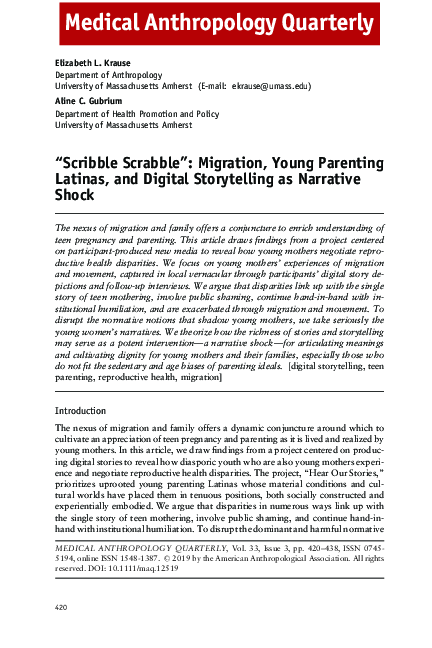 (PDF) “Scribble Scrabble”: Migration, Young Parenting Latinas, and ...