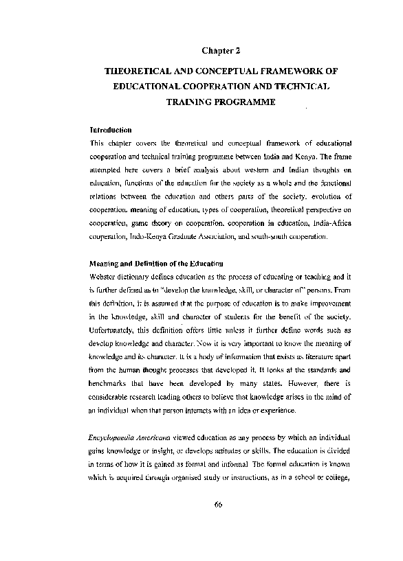 (PDF) Chapter 2 THEORETICAL AND CONCEPTUAL FRAMEWORK OF EDUCATIONAL COOPERATION AND TECHNICAL ...