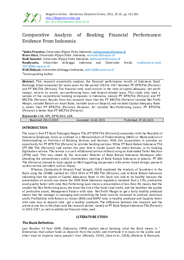 (PDF) Comparative Analysis of Banking Financial Performance: Evidence ...