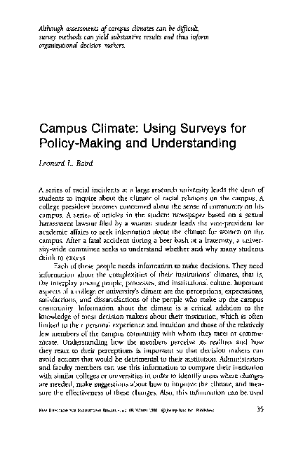 (PDF) Campus climate: Using surveys for policy-making and understanding