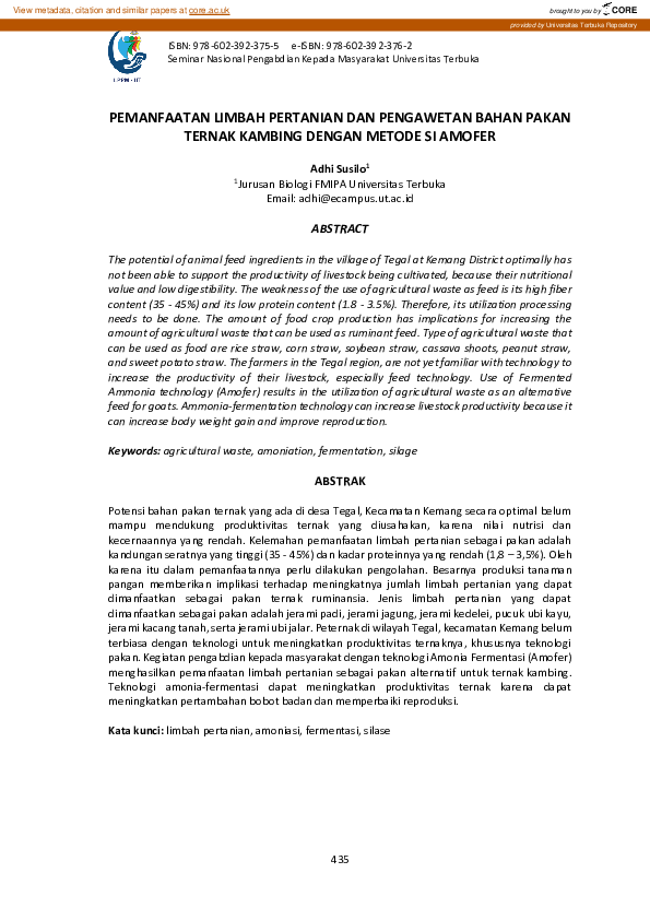 (PDF) Pemanfaatan Limbah Pertanian Dan Pengawetan Bahan Pakan Ternak ...