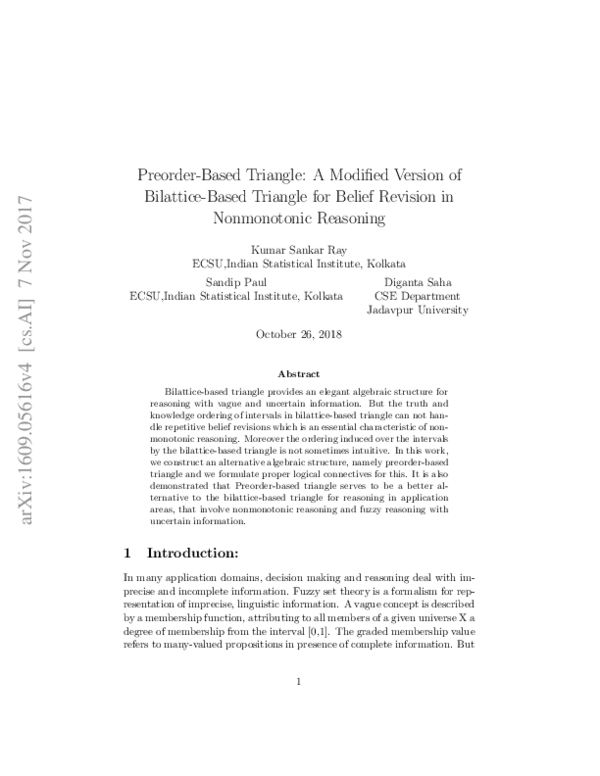 (PDF) Preorder-based triangle: a modified version of bilattice-based triangle for belief ...