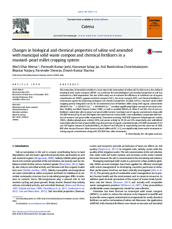 (PDF) Changes in biological and chemical properties of saline soil ...
