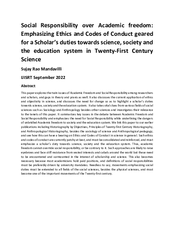 (PDF) Sujay Academic freedom versus social responsibility for ...