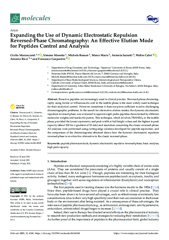 Pdf Expanding The Use Of Dynamic Electrostatic Repulsion Reversed Phase Chromatography An