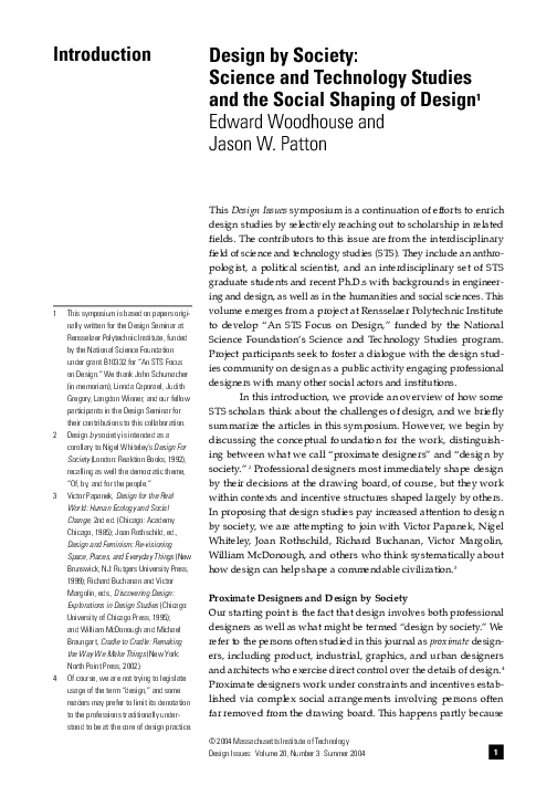 (PDF) Design by Society: Science and Technology Studies and the Social ...