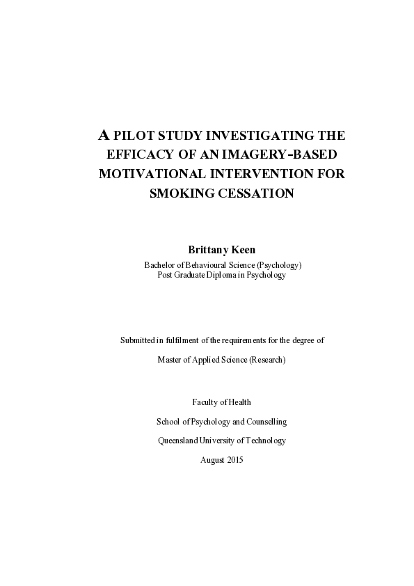 (PDF) A pilot study investigating the efficacy of an imagery-based motivational intervention for ...