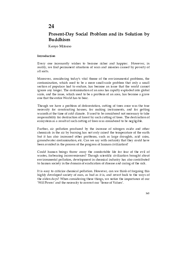 (PDF) Present-Day Social Problem and its Solution by Buddhism