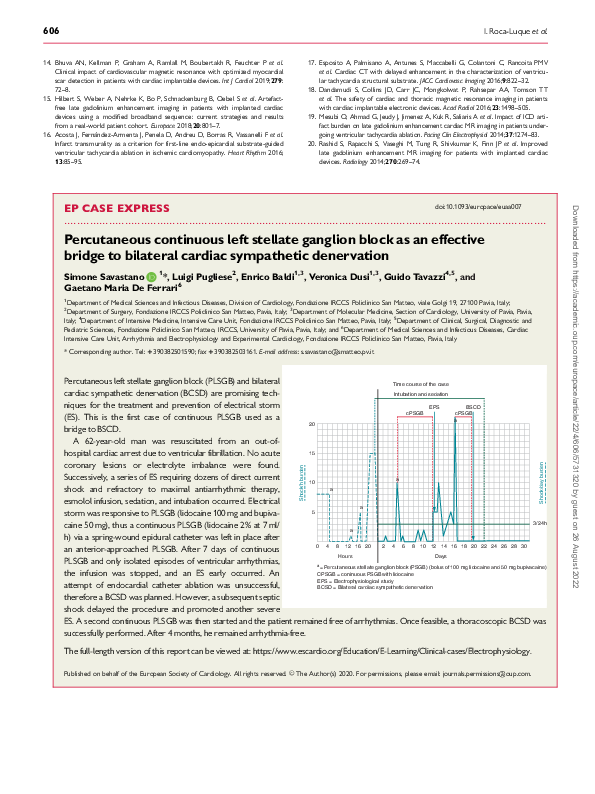 (PDF) Percutaneous continuous left stellate ganglion block as an ...