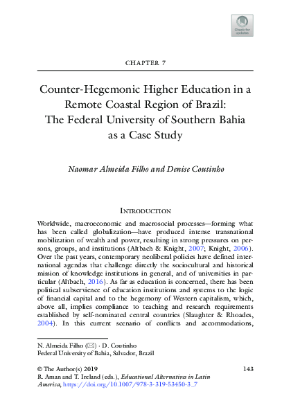 (PDF) Counter-Hegemonic Higher Education in a Remote Coastal Region of ...
