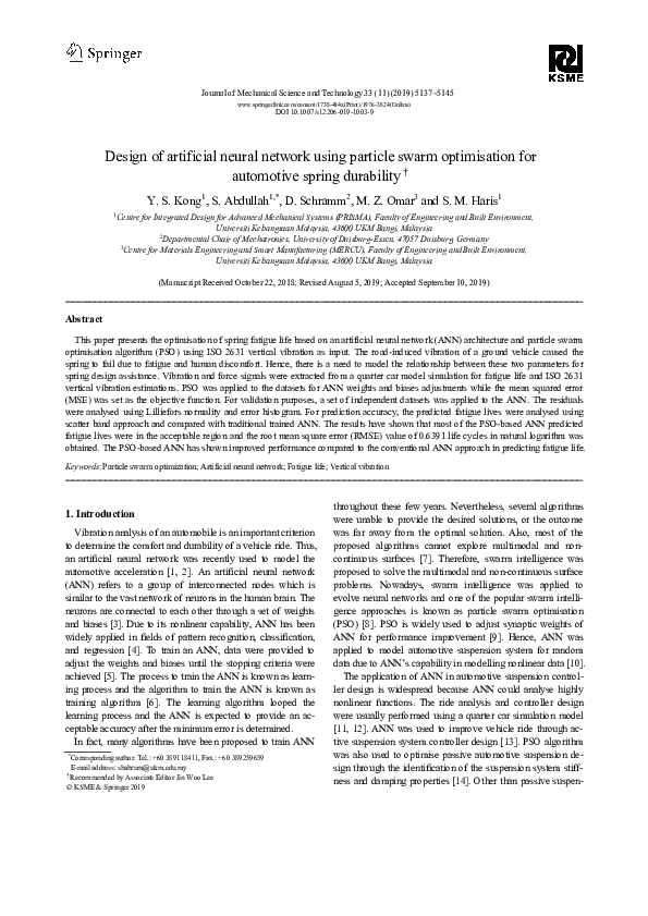 Pdf Design Of Artificial Neural Network Using Particle Swarm