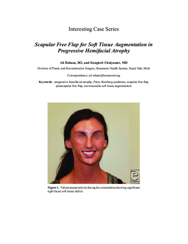 (PDF) Scapular Free Flap for Soft Tissue Augmentation in Progressive ...