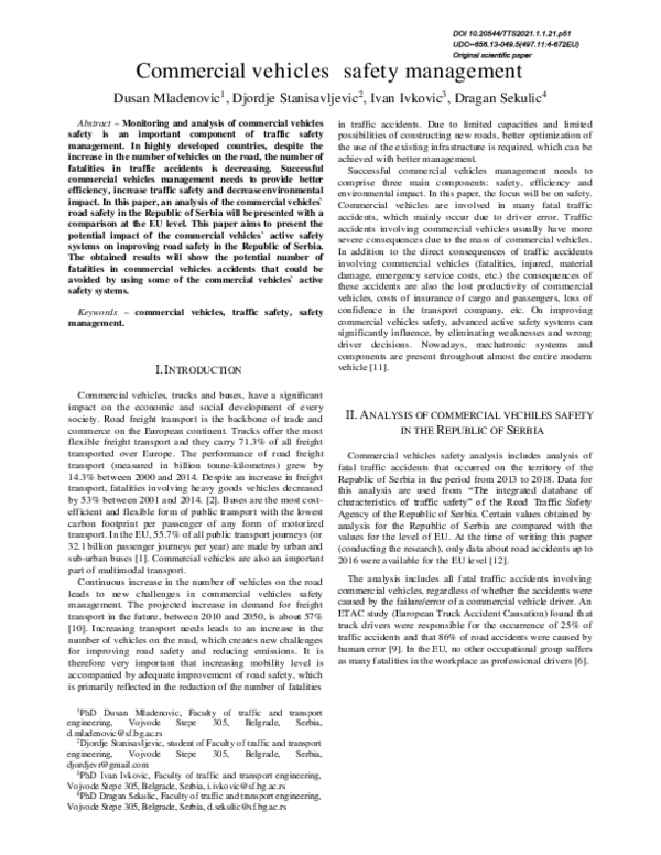 (PDF) Commercial vehicles safety management