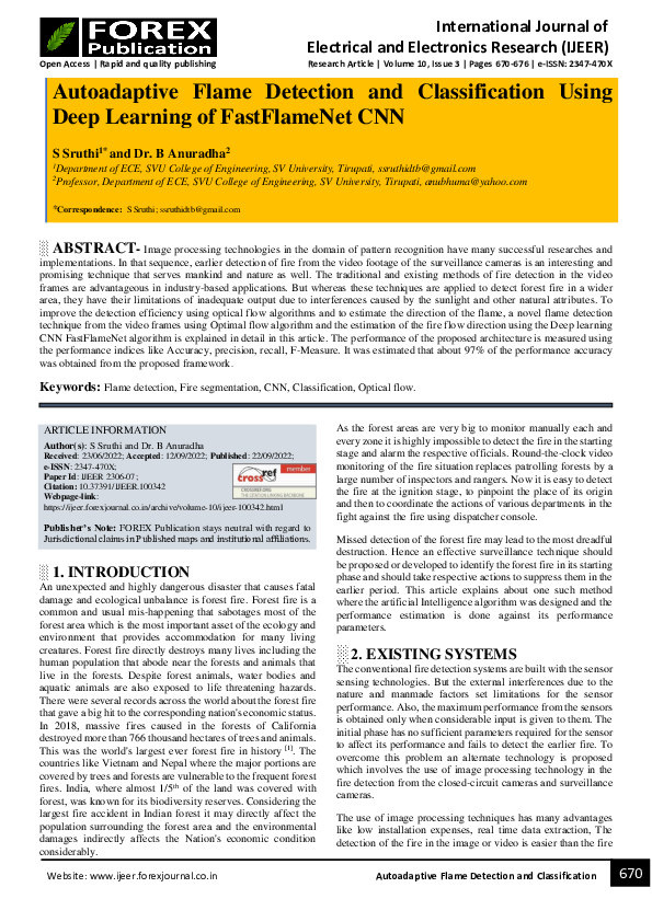 Pdf Autoadaptive Flame Detection And Classification Using Deep Learning Of Fastflamenet Cnn