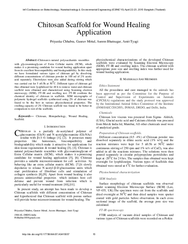(PDF) Chitosan Scaffold for Wound Healing Application