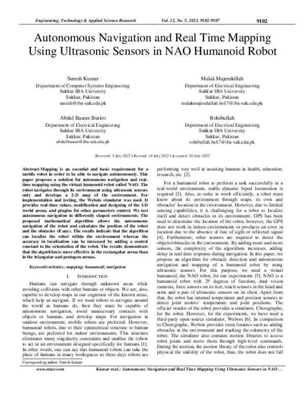 Pdf Autonomous Navigation And Real Time Mapping Using Ultrasonic