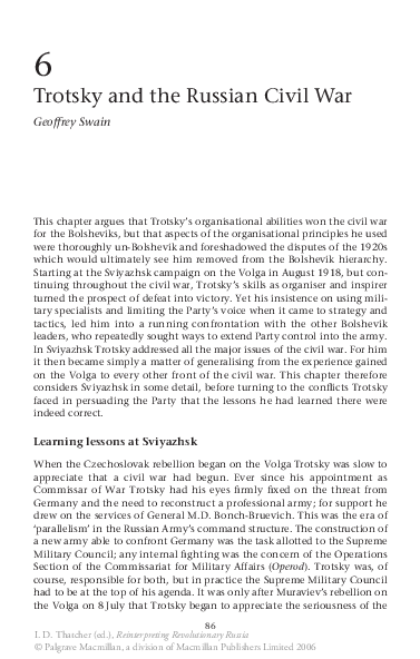 (PDF) Trotsky and the Russian Civil War