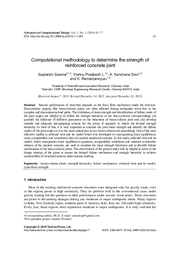 Pdf Computational Methodology To Determine The Strength Of Reinforced