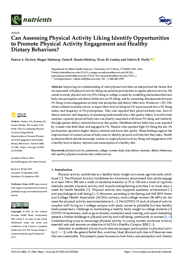 (PDF) Can Assessing Physical Activity Liking Identify Opportunities to ...