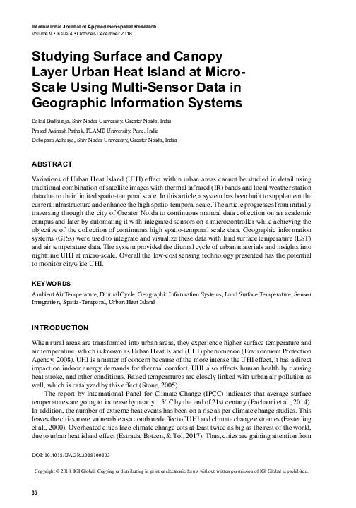 (PDF) Studying Surface and Canopy Layer Urban Heat Island at Micro ...